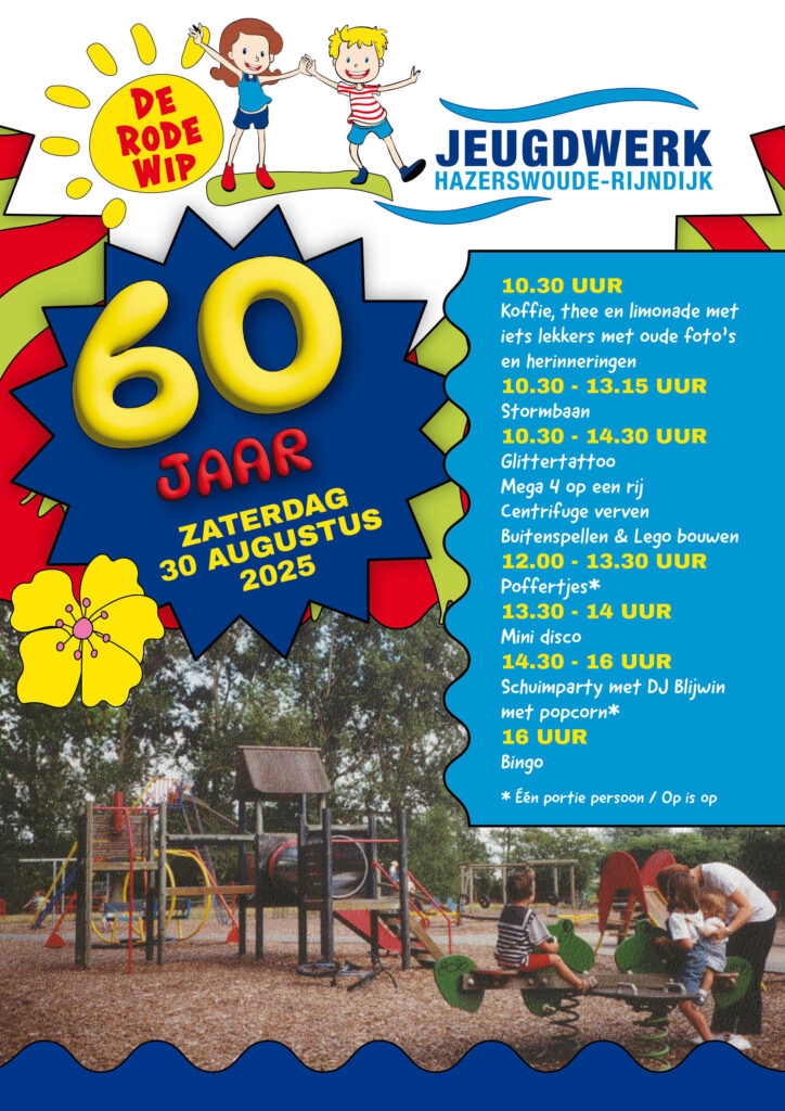 Speeltuin De Rode Wip viert 60-jarig jubileum met groot feest voor jong ...