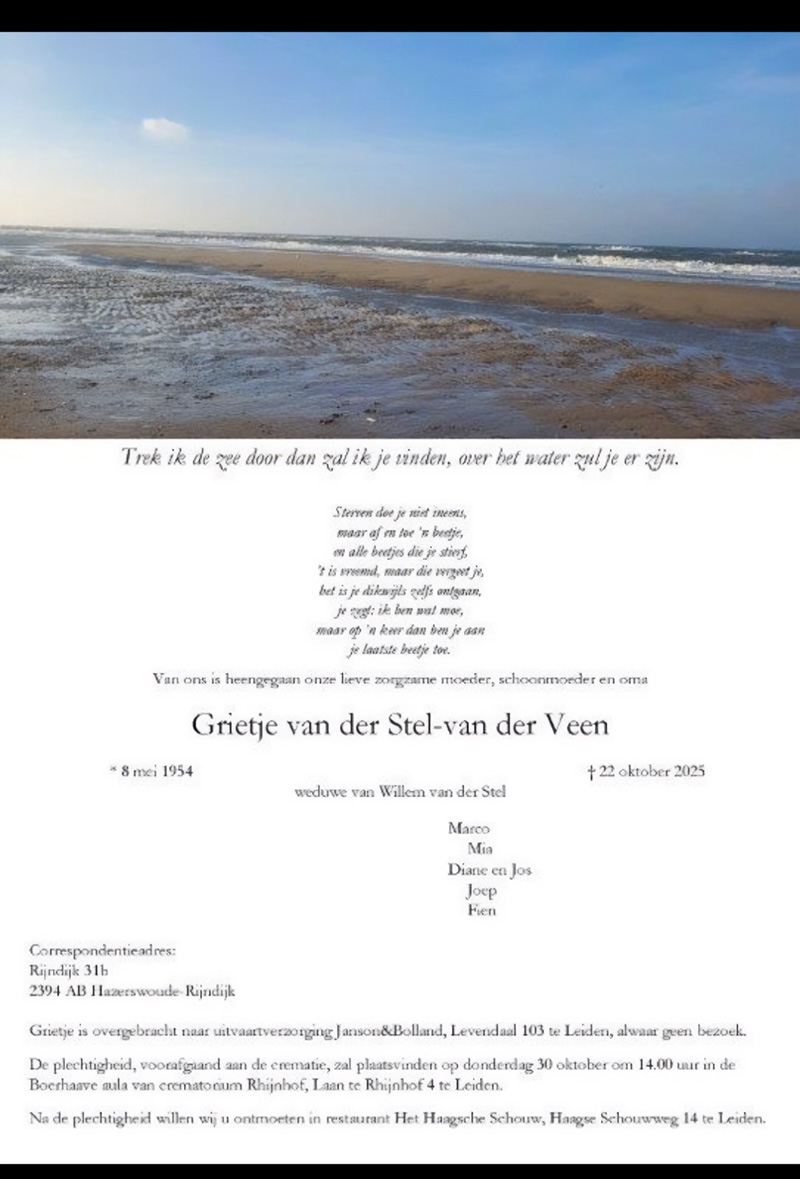 Familiebericht - Greet van der Stel - Groene Hart Koerier