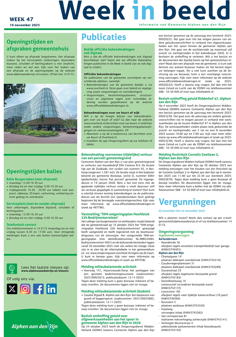 Week in Beeld – Week 47 – 2025 - Groene Hart Koerier